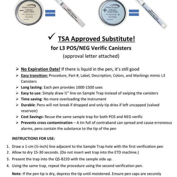 QS B220 Verification Pen Kit, A (NEG) & B (POS) - Kejo Limited Company